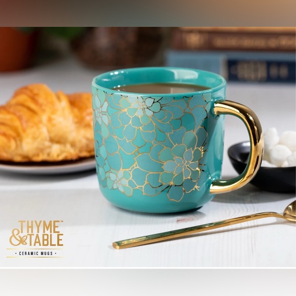 Thyme Table Kitchen Thyme Table Stoneware Coffee Mug 6 Fl Oz Teal Thyme Table Kitchen Thyme Table Stoneware Coffee Mug 6 Fl Oz Teal